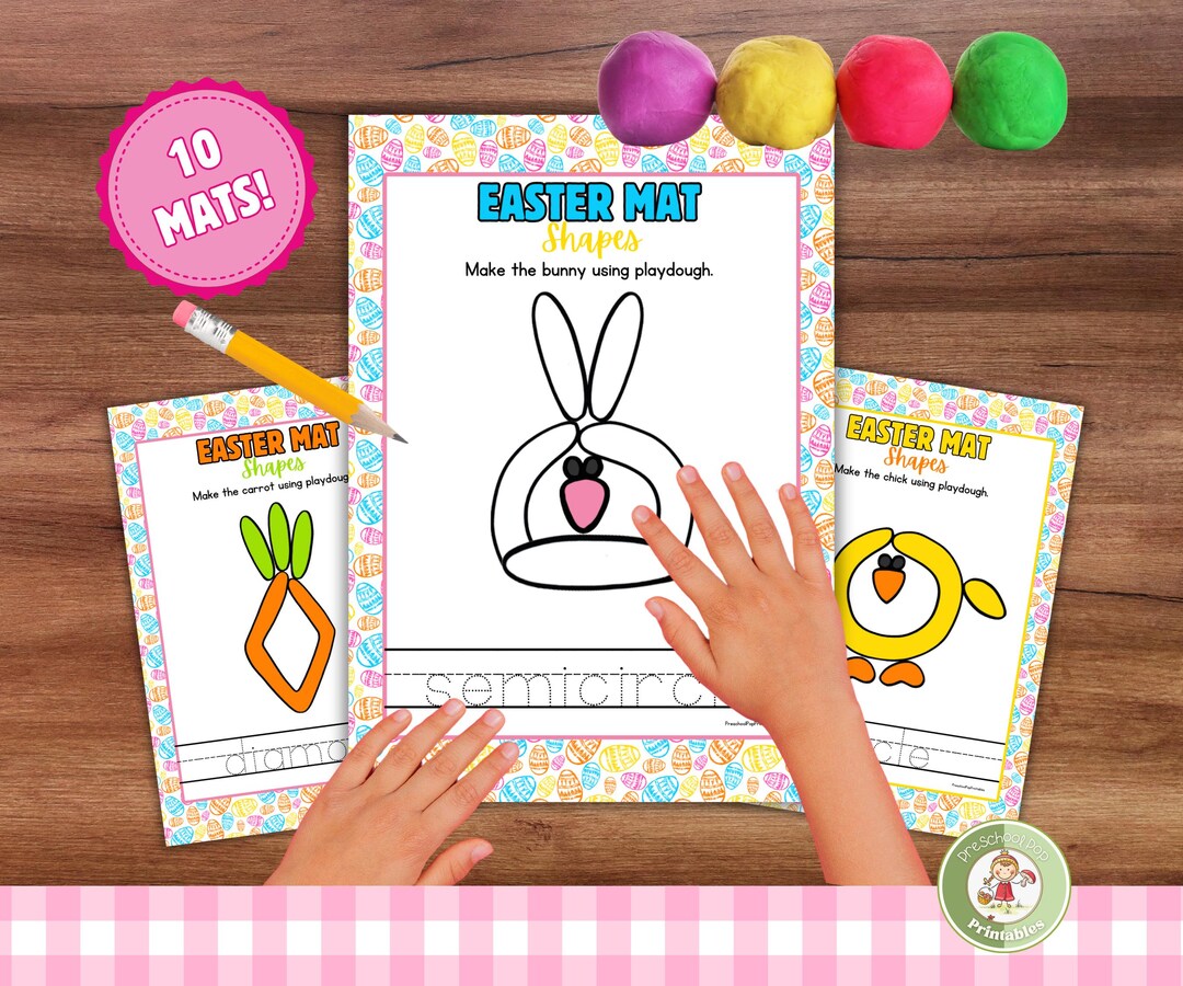 Easter Shapes Playdough Mats; Letter Tracing/writing Learning Activity ...