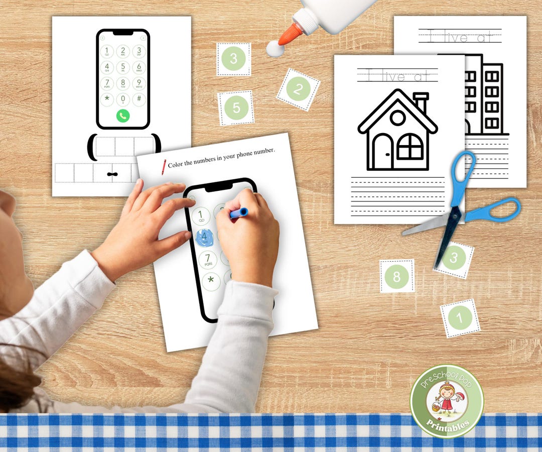 Address & Phone Number Worksheets for Kindergarten; Preschool Printable ...