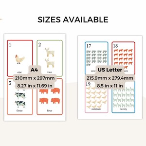 Farm Animals Counting Flashcards: Toddler Number Recognition (PDF) - Etsy