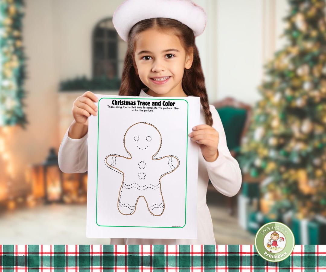 Christmas Trace and Color Worksheets for Preschool; Improve Pencil ...