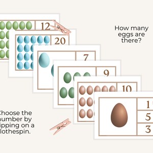 Egg Counting Clip Cards; Number Activity for Toddlers; Printable Math ...