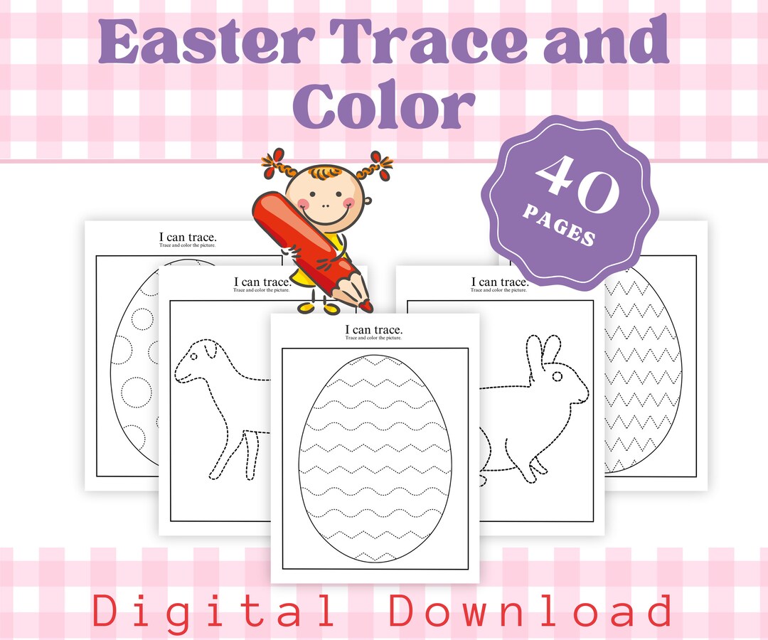 Spring Trace and Color Worksheets, Pencil Control and Grip Practice ...