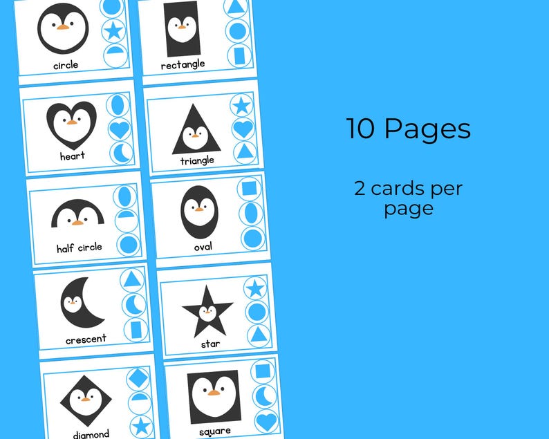 Penguin Shape Clip Cards: Winter Preschool Activity (PDF) - Etsy