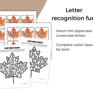 Leaf Letter Games for Pre-k and Kindergarten Upper & Lowercase Matching ...