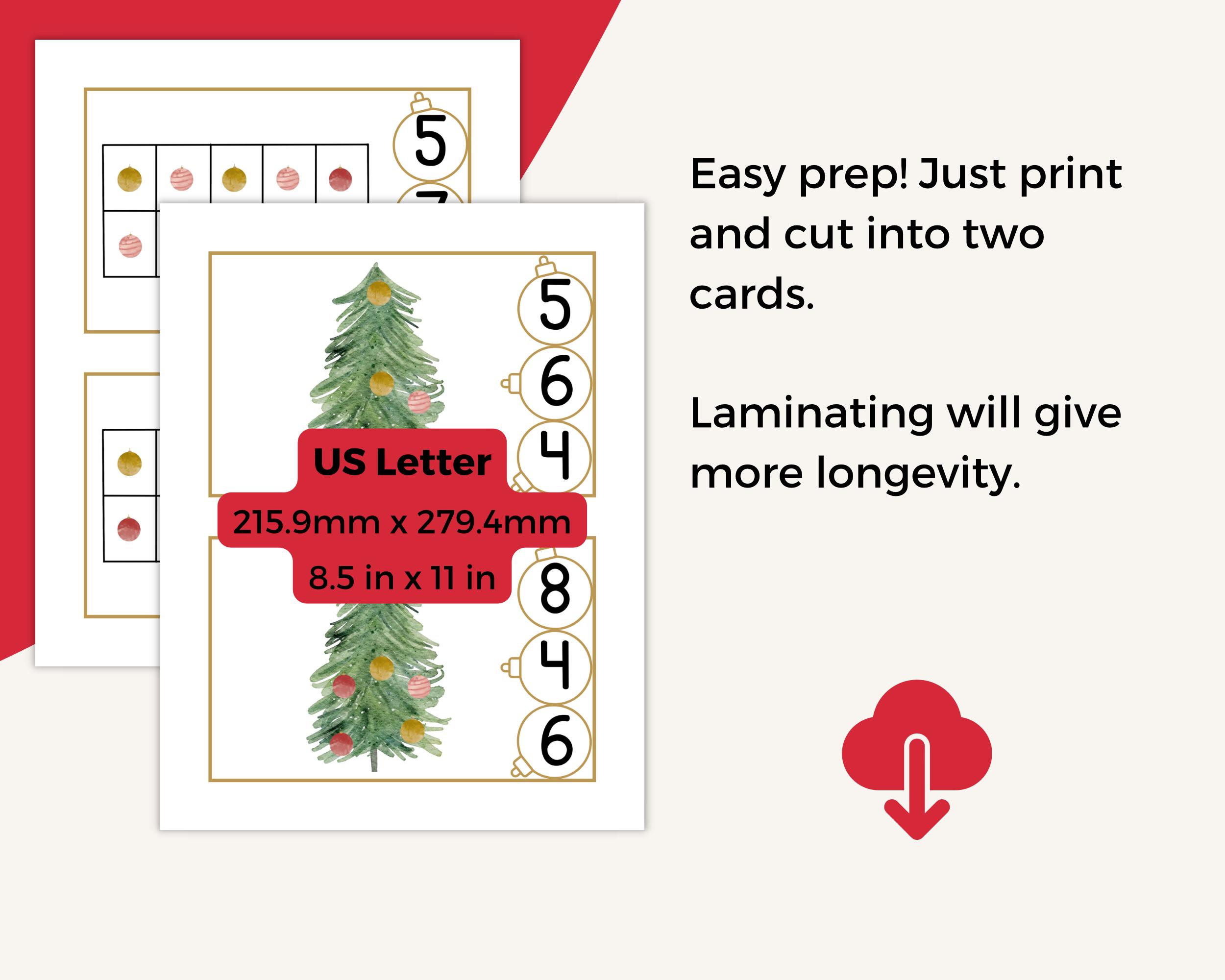 Christmas Ornament Count and Clip Cards: Preschool Number Activity (PDF ...