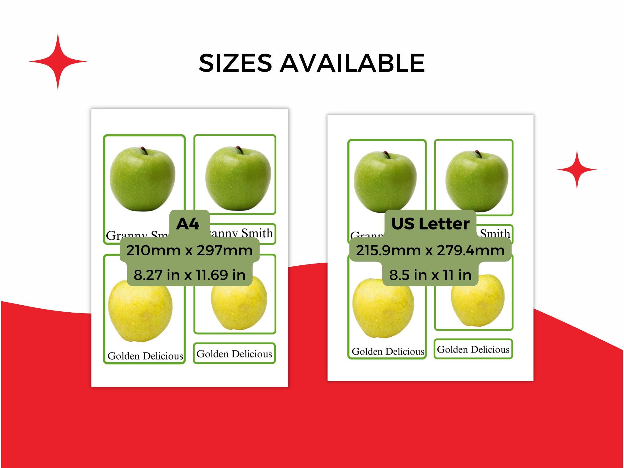 Apple Varieties Montessori 3 Part Cards With Real Photos, Printable ...