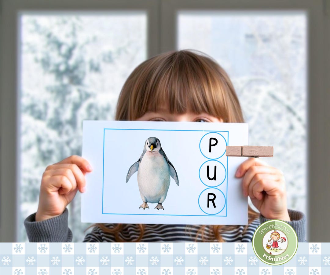 Winter Letters and Sounds Clip Cards for Pre-k & Kindergarten ...