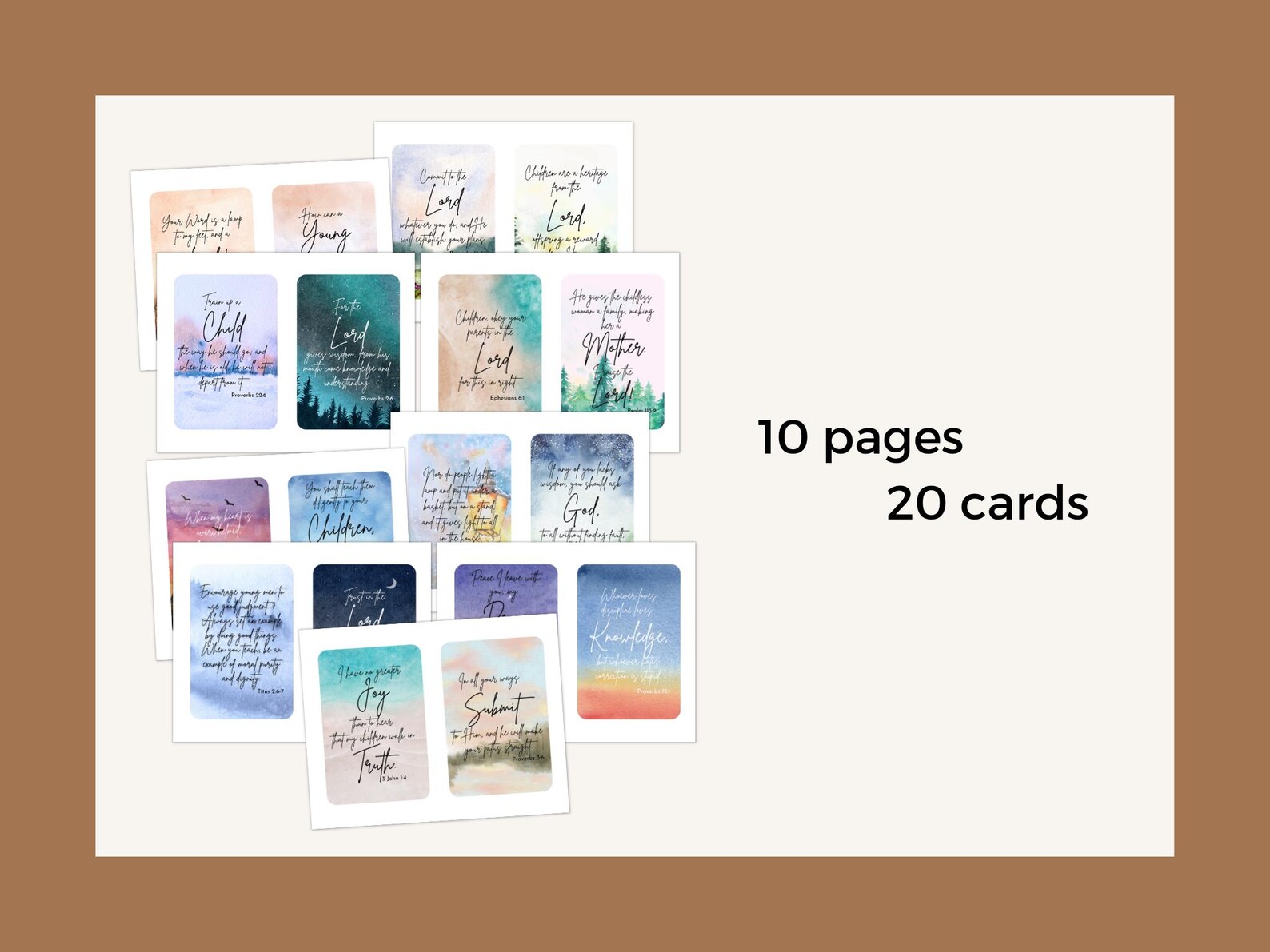 Christian Homeschooling Affirmation Cards: Bible Verse Prayer Deck (PDF ...