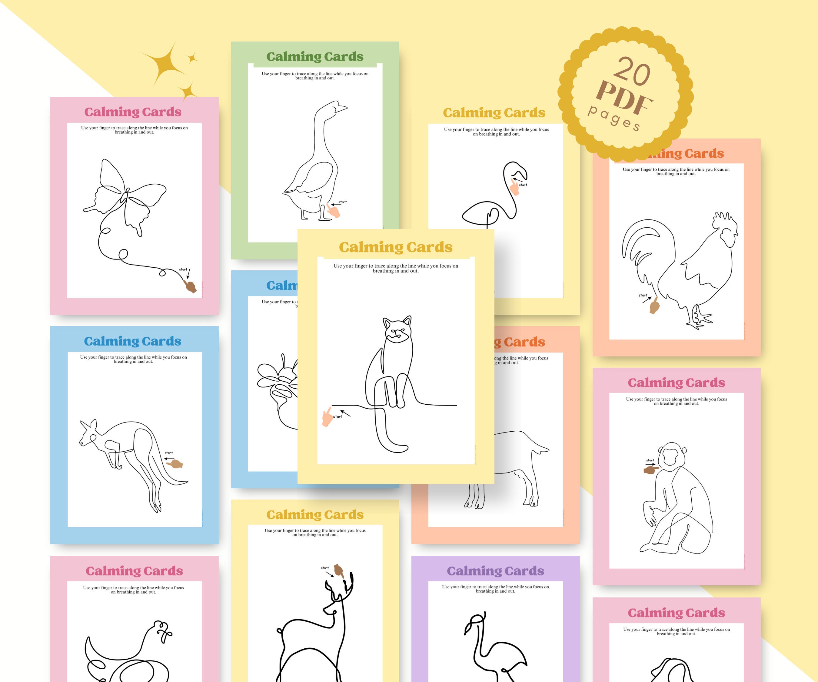 Printable Calming Cards, Mindfulness for Kids, Calm Down Corner ...