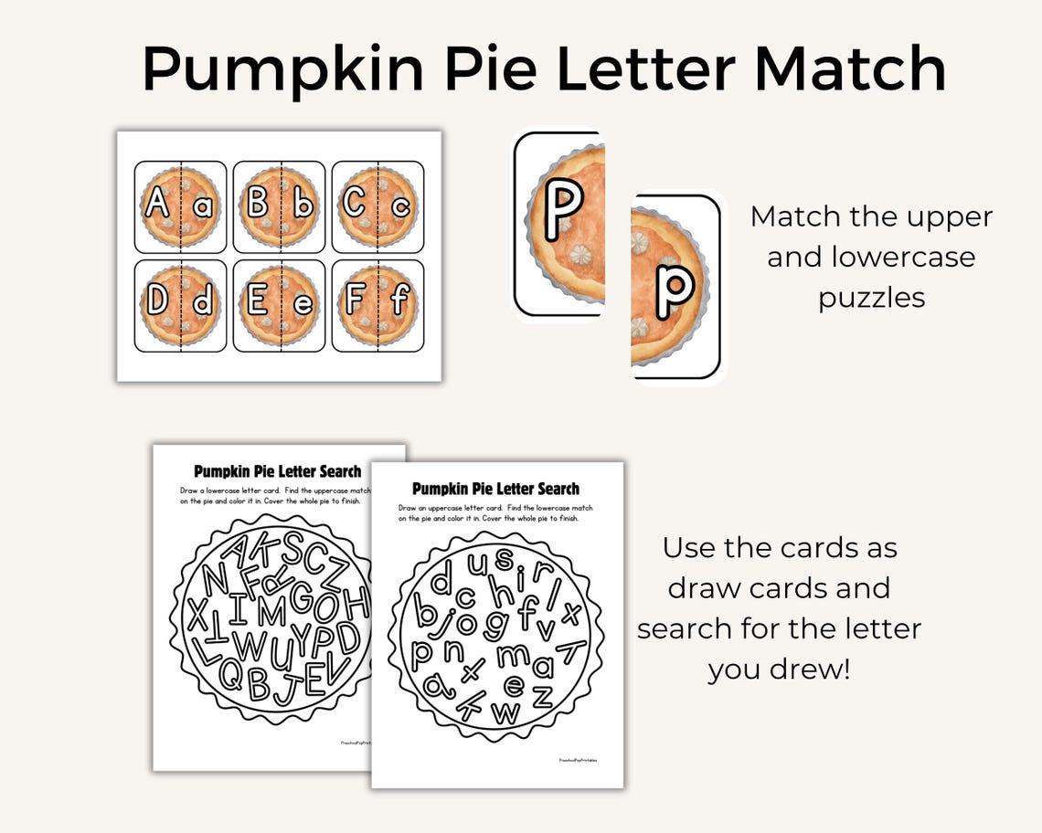 Pumpkin Pie Theme Bundle; Thanksgiving Learning Games for Preschool and ...