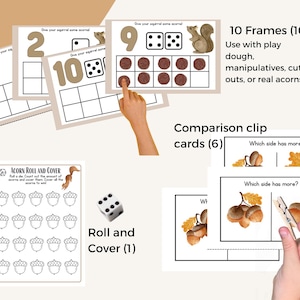Acorn & Squirrel Preschool Printable Set: Homeschool Learning (PDF) - Etsy