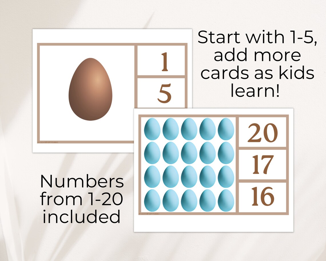 Egg Counting Clip Cards; Number Activity for Toddlers; Printable Math ...
