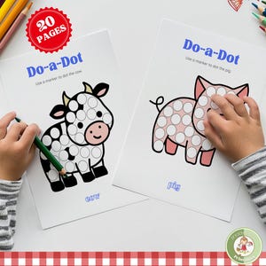 Printable Do-a-dot Pages, Farm Animals and Pets Theme, Fine Motor ...