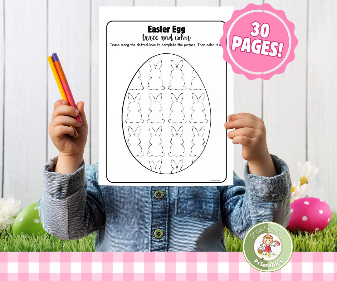 Printable 30 Easter Tracing Worksheets for Preschool & Toddler; Pre-k ...