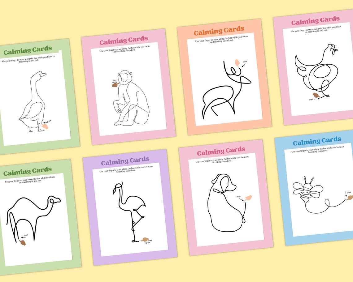 Printable Calming Cards, Mindfulness for Kids, Calm Down Corner ...