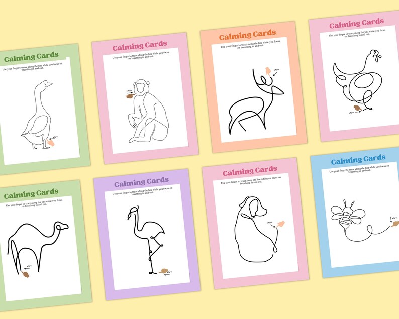 Printable Calming Cards, Mindfulness for Kids, Calm Down Corner ...