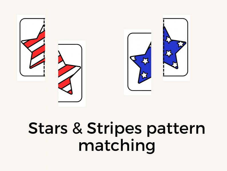 Printable USA Star Matching Game for Preschool & Toddlers; Patriotic Puzzles for Fourth of July ...