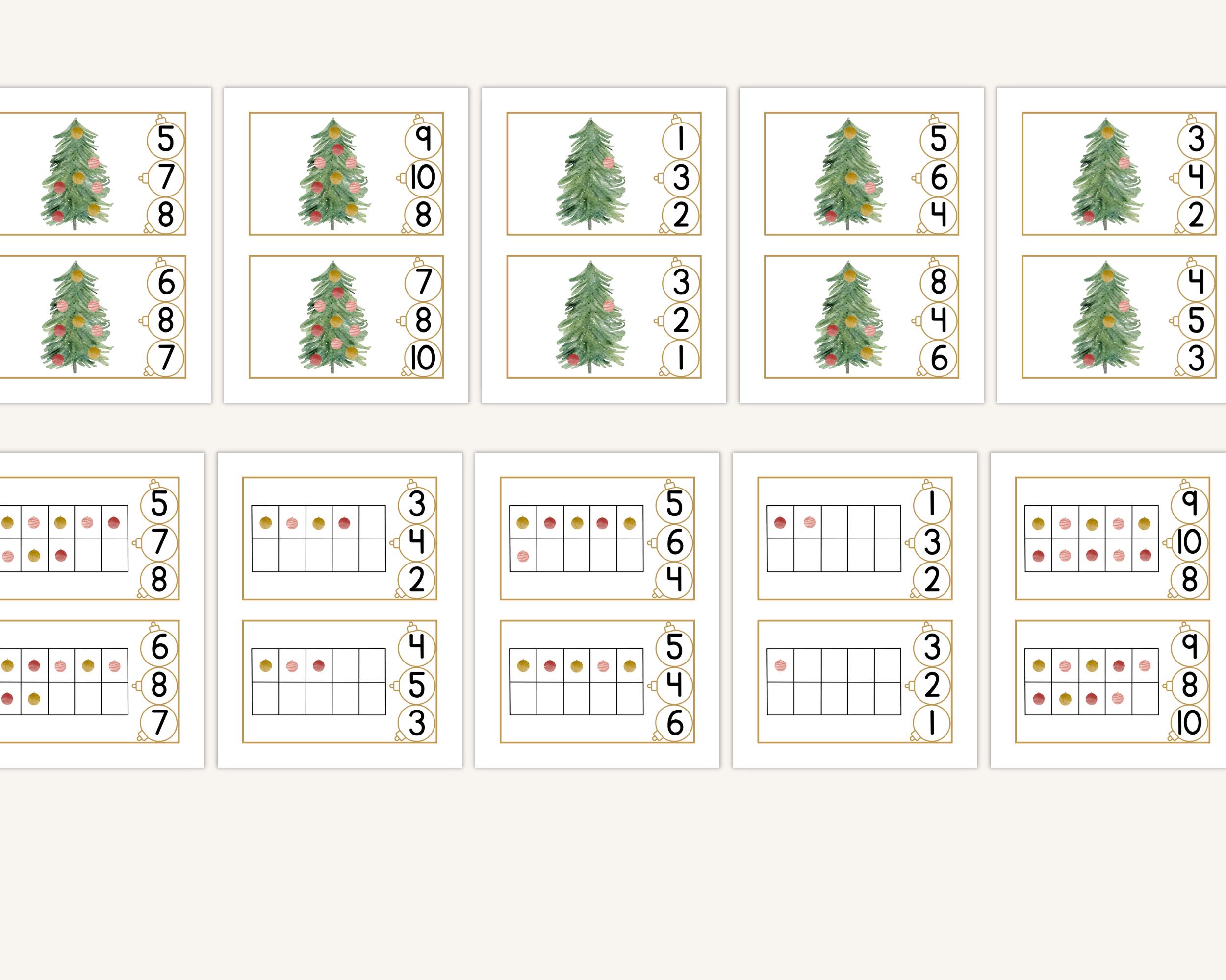 Christmas Ornament Count and Clip Cards: Preschool Number Activity (PDF ...