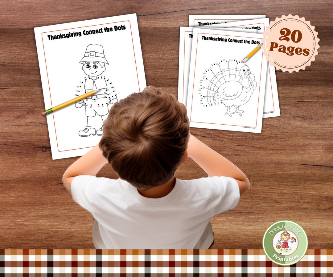 Thanksgiving Connect the Dots for Kids; Printable Numbers Worksheets ...