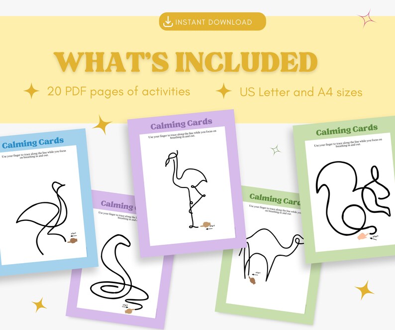 Printable Calming Cards, Mindfulness for Kids, Calm Down Corner ...