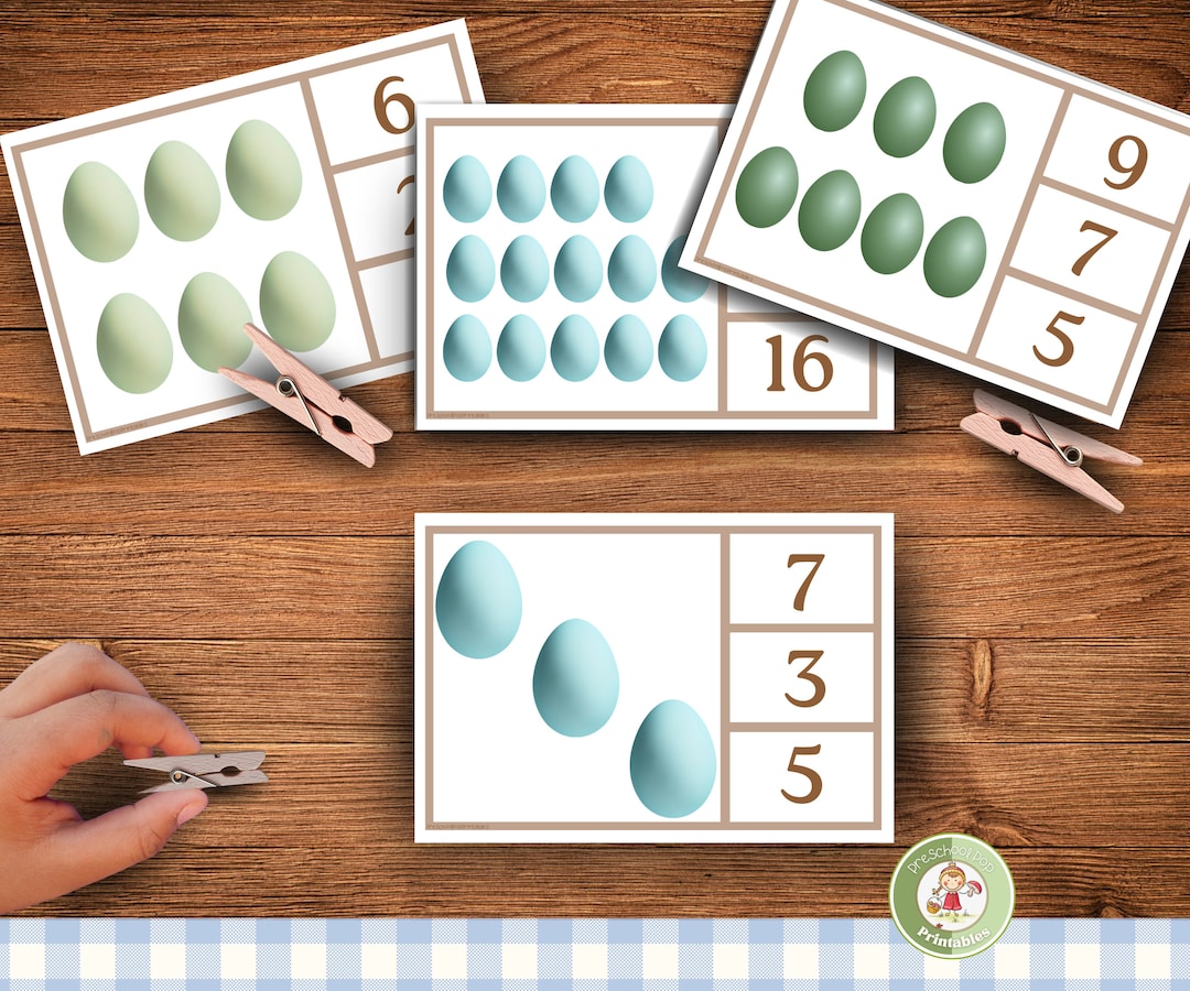 Egg Counting Clip Cards; Number Activity for Toddlers; Printable Math ...