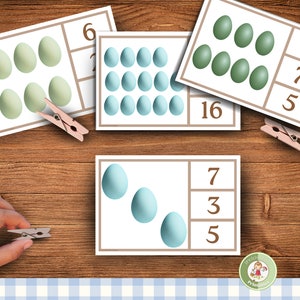 Egg Counting Clip Cards; Number Activity for Toddlers; Printable Math ...