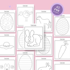 Spring Trace and Color Worksheets, Pencil Control and Grip Practice ...