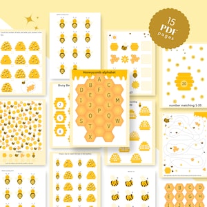 Busy Bee Quiet Book, Toddler Busy Book, Preschool Printable Numbers ...