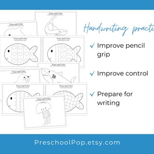Printable Ocean Tracing Worksheets for Preschool,toddlers; Pencil Grip ...