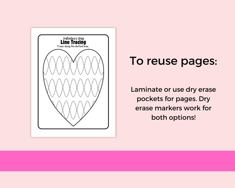 Printable Valentines Tracing Worksheets for Preschool & Toddler; Pre-k ...