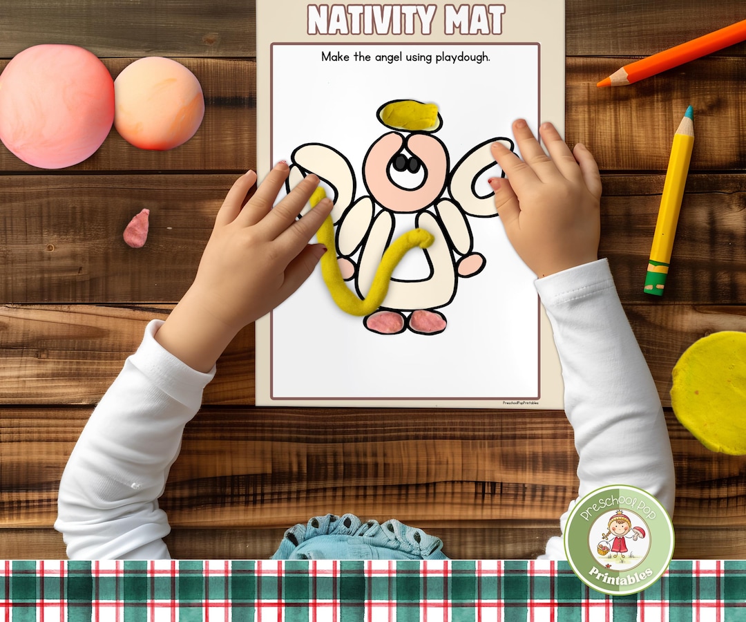 Printable Nativity Play Dough Mats Christmas Playdough Sensory Activity ...