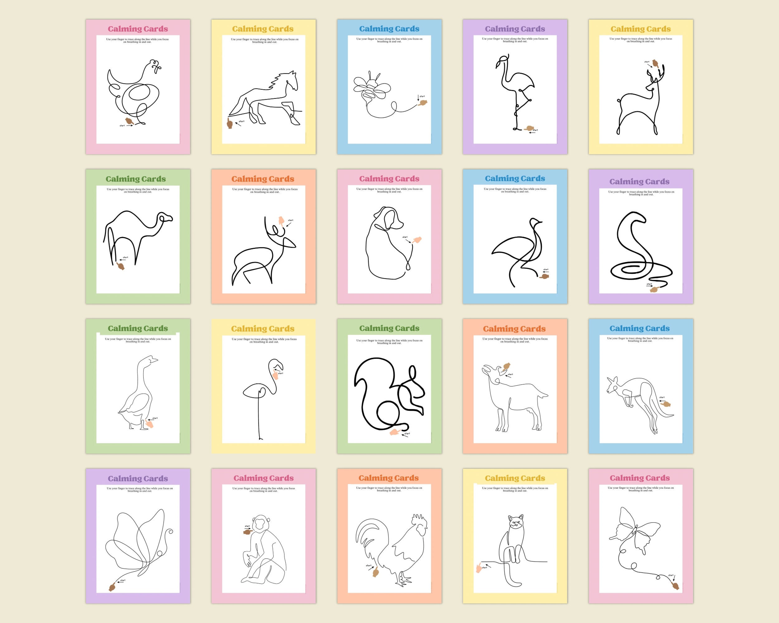 Printable Calming Cards, Mindfulness for Kids, Calm Down Corner ...