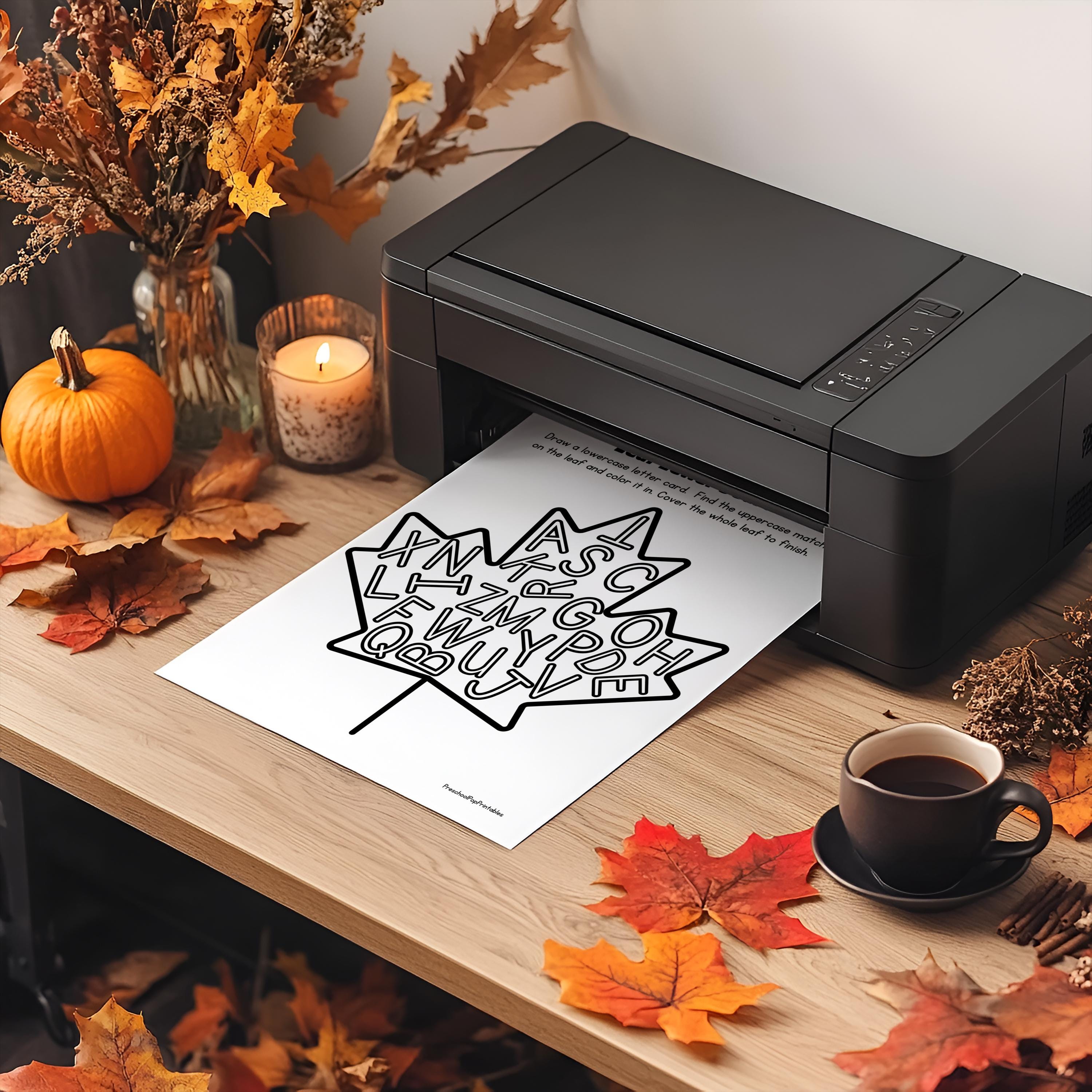Leaf Letter Games for Pre-k and Kindergarten Upper & Lowercase Matching ...
