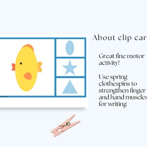 Ocean Shapes Clip Cards: Toddler Learning Activity (PDF) - Etsy