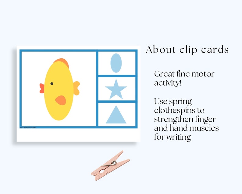 Ocean Shapes Clip Cards: Toddler Learning Activity (PDF Pattern) - Etsy