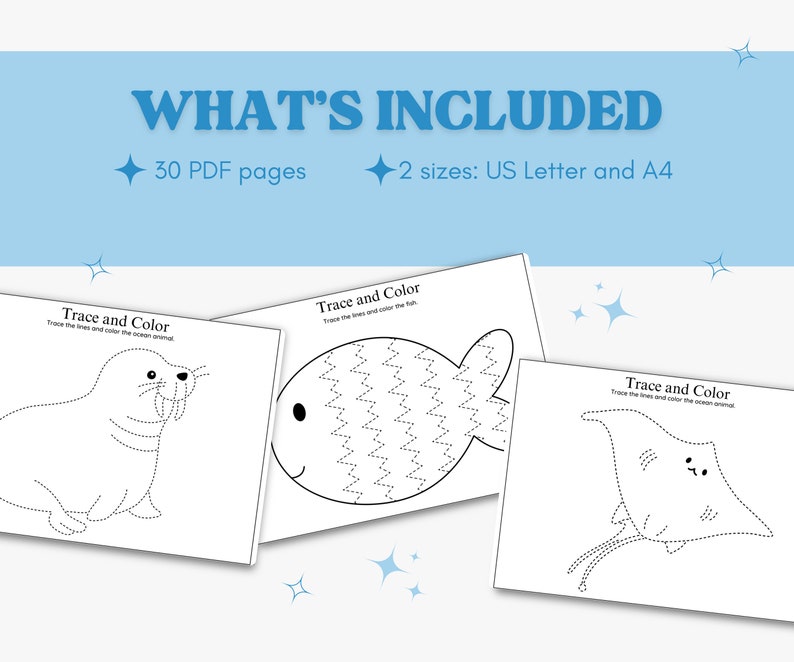 Printable Ocean Tracing Worksheets for Preschool,toddlers; Pencil Grip ...