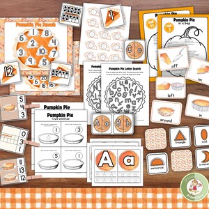Pumpkin Pie Theme Bundle; Thanksgiving Learning Games for Preschool and ...