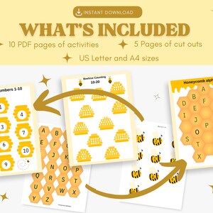 Busy Bee Quiet Book, Toddler Busy Book, Preschool Printable Numbers ...