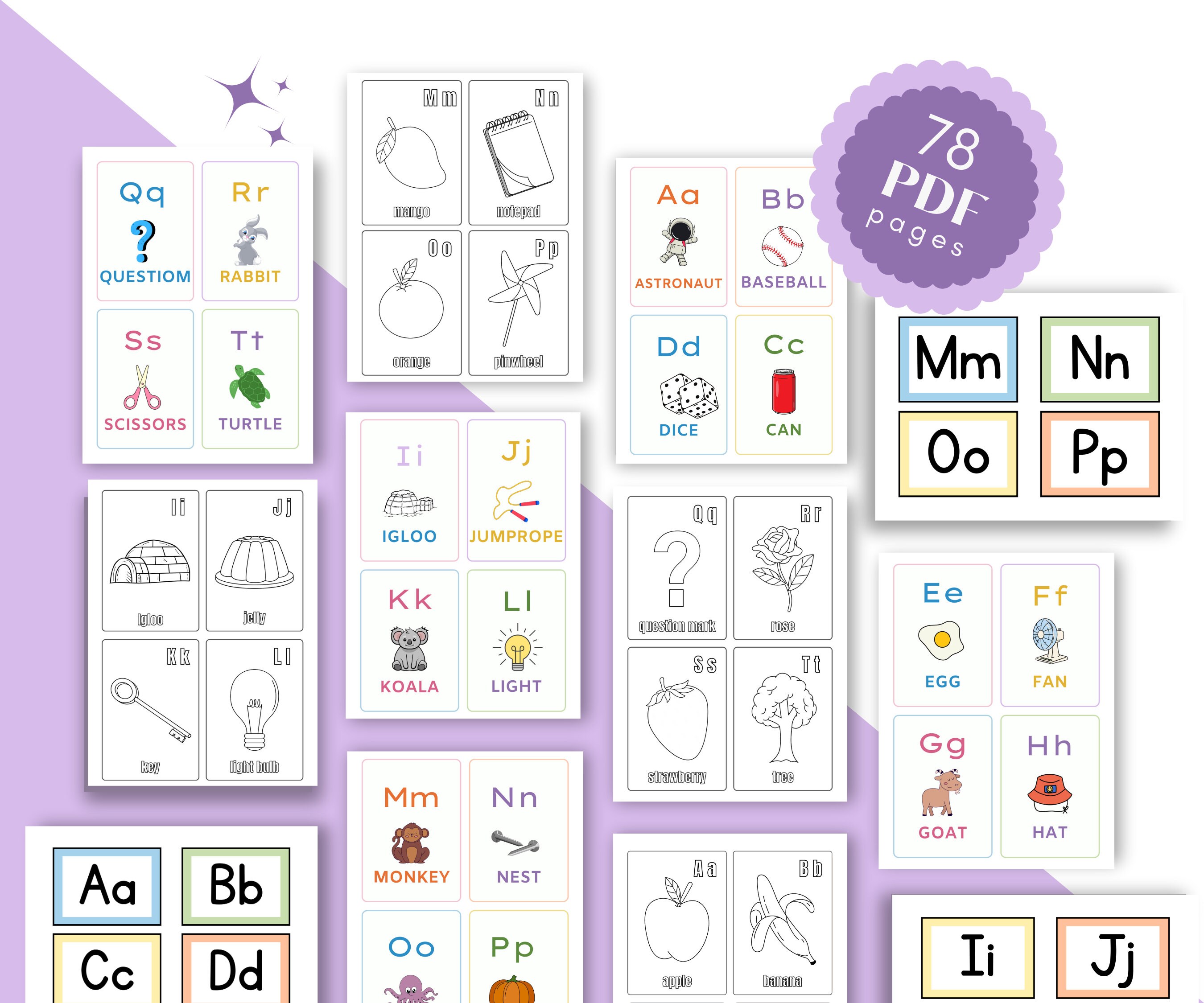 Alphabet Flashcards Color Your Own, Phonics Letter Sounds for ...