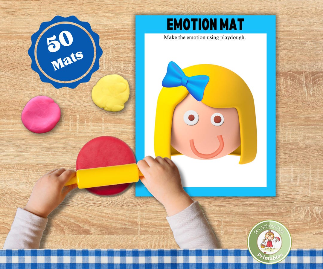Emotions Play Dough Mats Feelings and Face Expressions Playdough ...