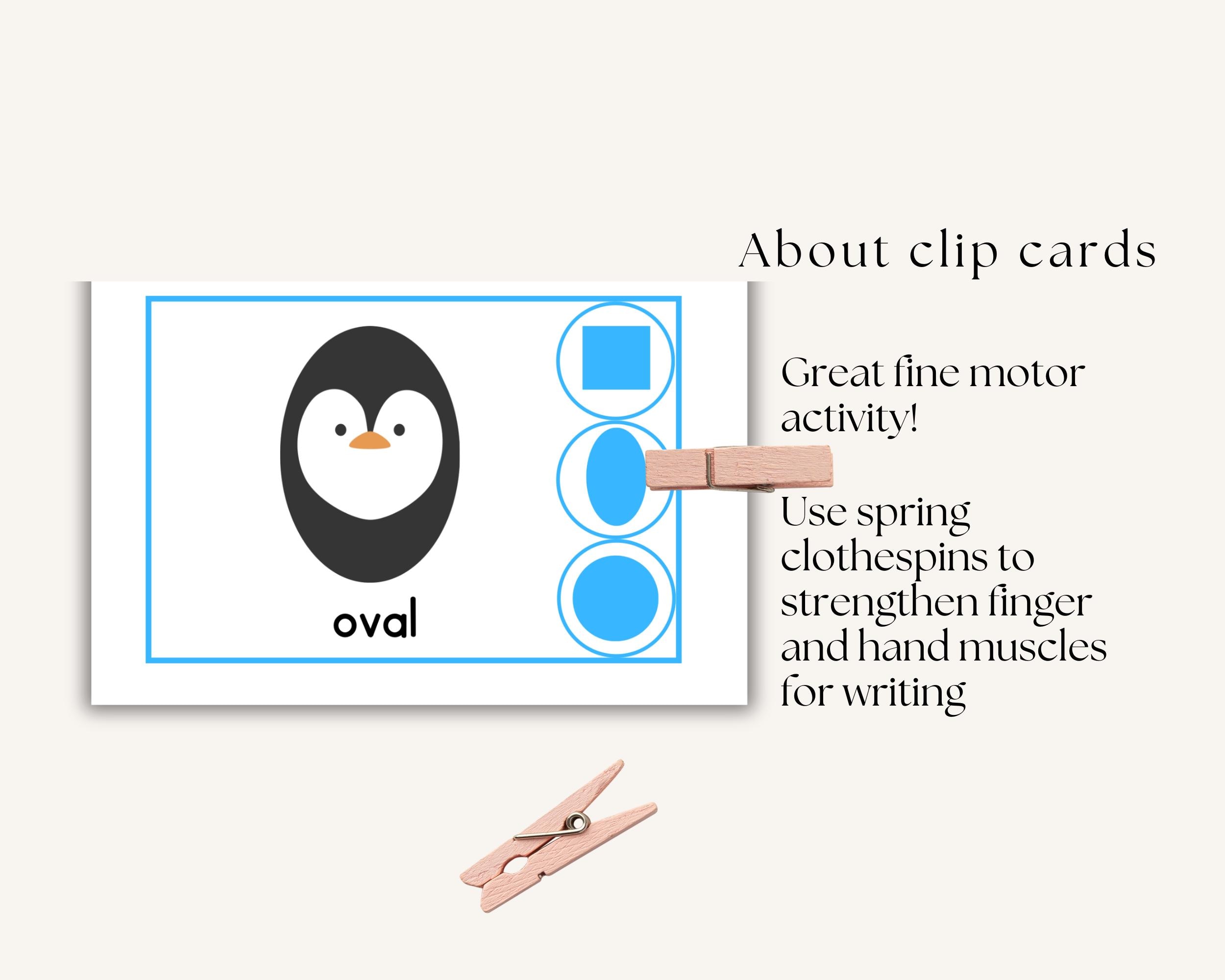 Printable Winter Penguin Shapes; Shape Clip Cards for Preschool; Fine ...