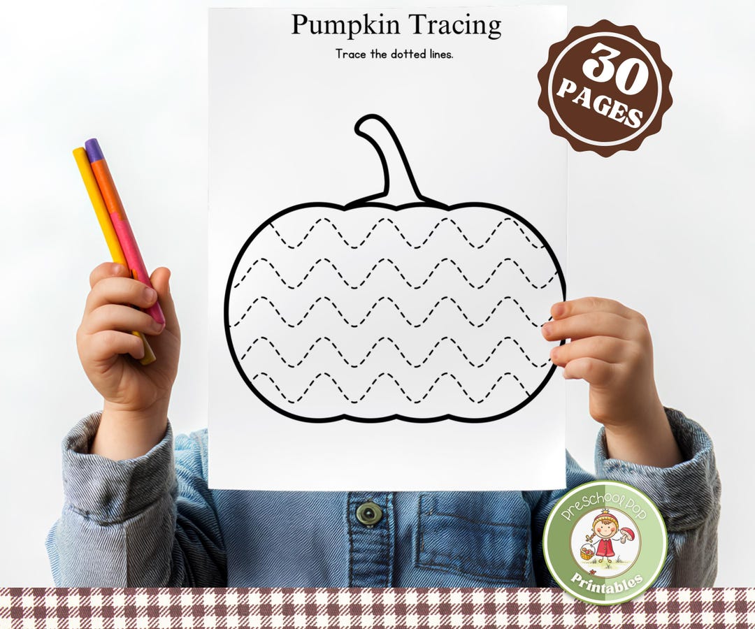 Printable Fall Tracing Worksheets for Preschool & Toddlers; Pencil Grip ...