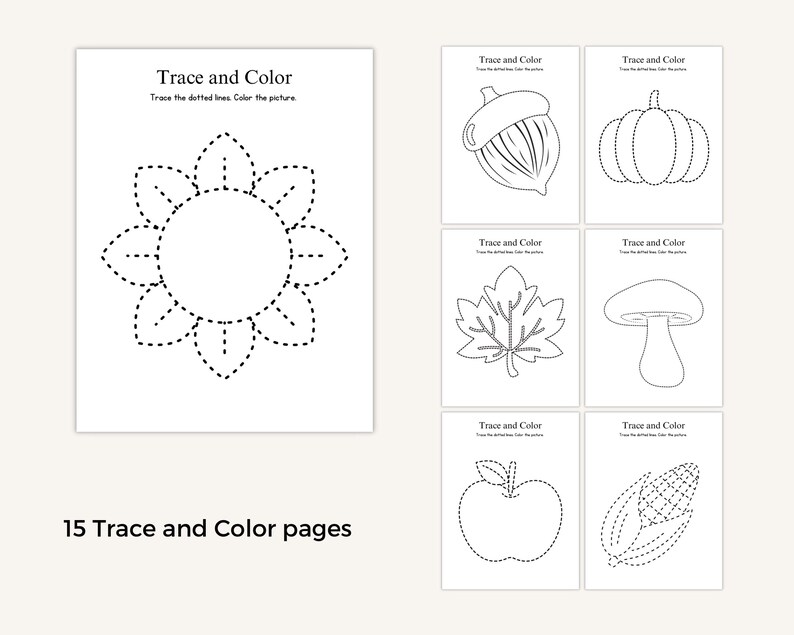 Fall Tracing Worksheets | Pumpkin Theme Handwriting Practice (PDF) - Etsy
