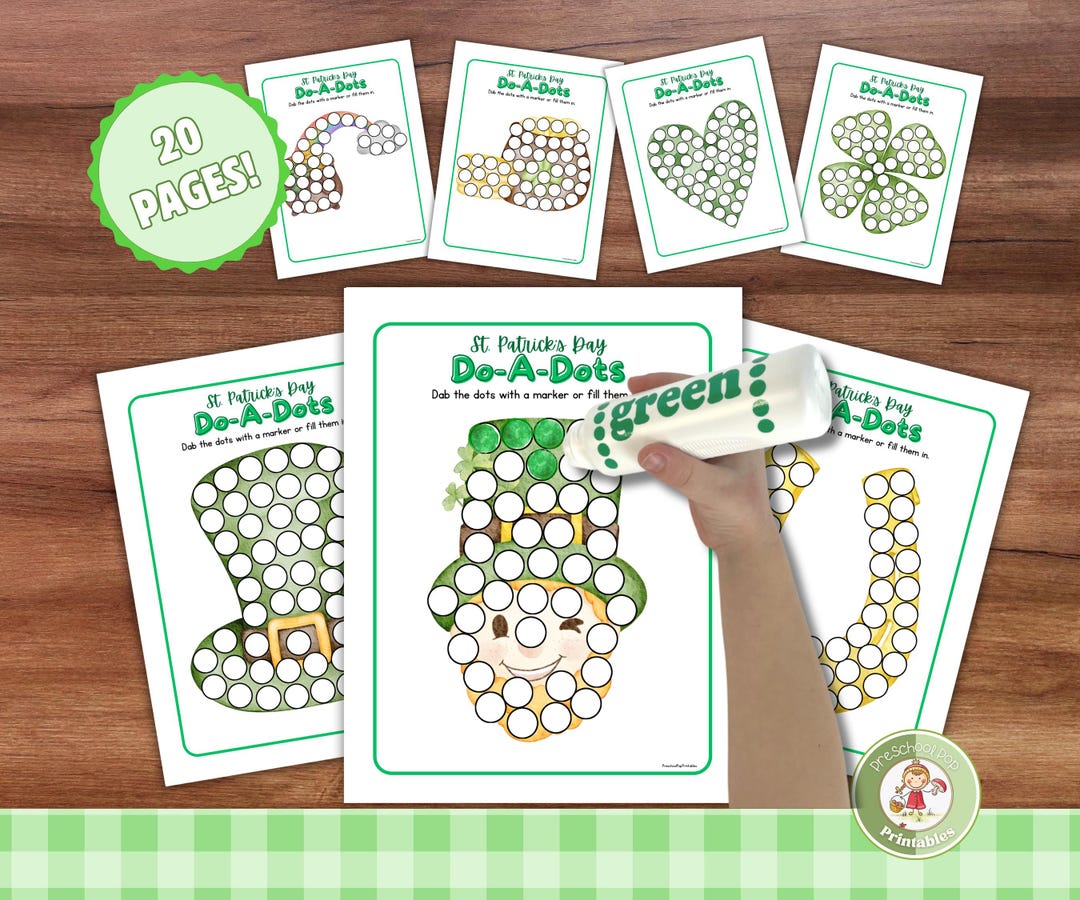 St Patrick’s Do-a-dot Pages; Preschool Printables for March; Fine Motor ...