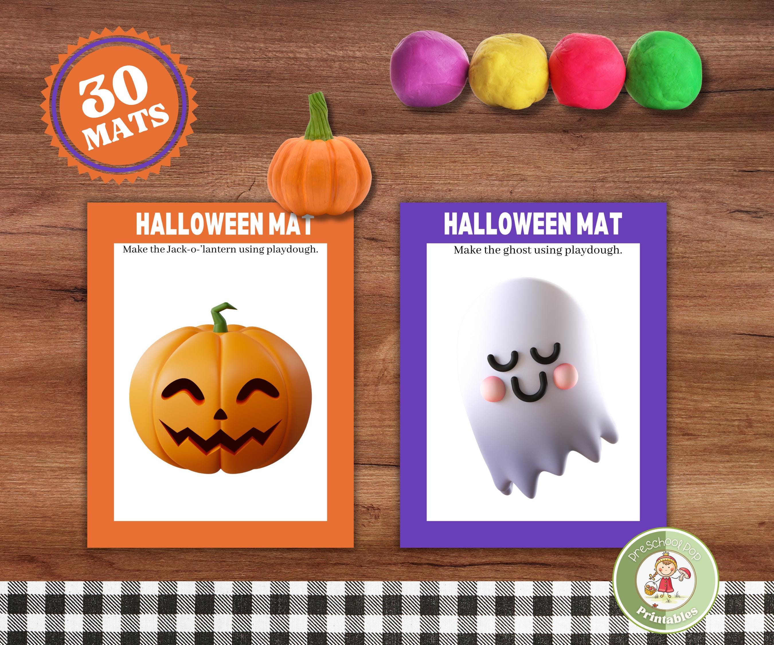 Printable Halloween Play Dough Mats for Kids Playdough Sensory Learning ...