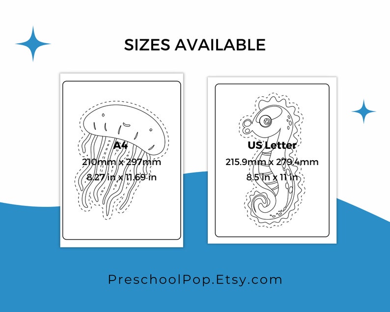 Ocean Animals Cutting Practice: Scissor Skills Worksheets (PDF Download ...