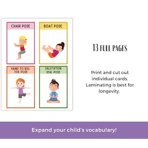 Yoga Deck for Kids, Yoga Poses Cards for Preschool, Gross Motor ...