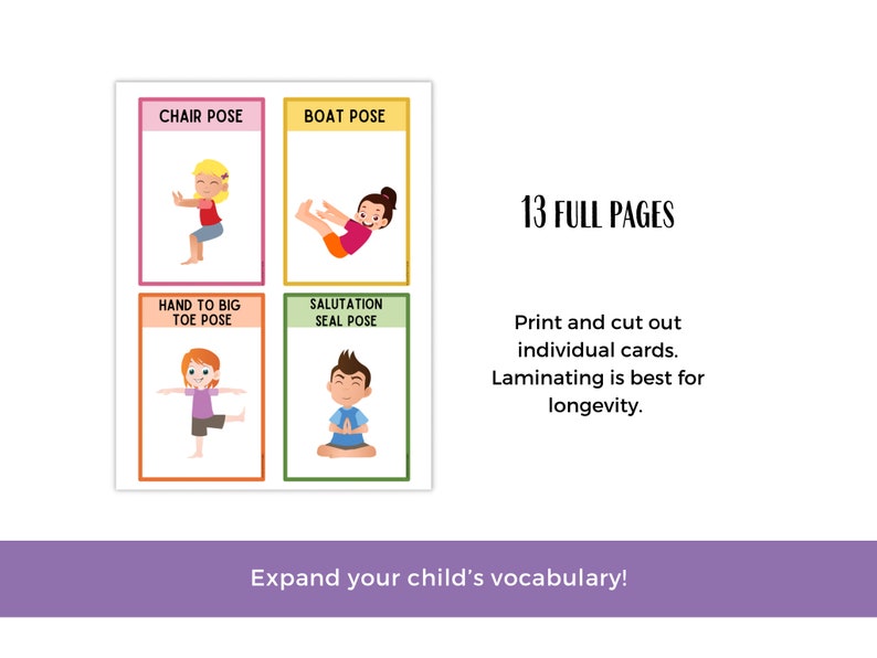 Yoga Deck for Kids, Yoga Poses Cards for Preschool, Gross Motor ...