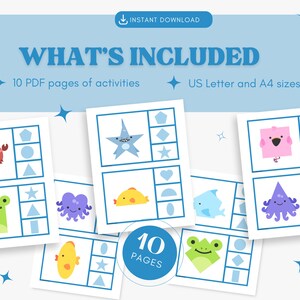 Ocean Shapes Clip Cards: Toddler Learning Activity (PDF Pattern) - Etsy