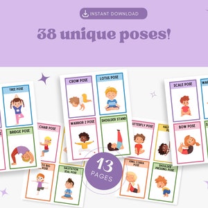 Yoga Deck for Kids, Yoga Poses Cards for Preschool, Gross Motor ...